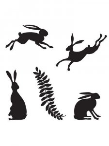 Hare stencils and templates - Free PDF Printables