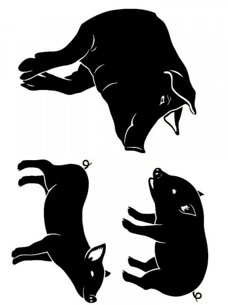 Pig stencils and templates - Free PDF Printables