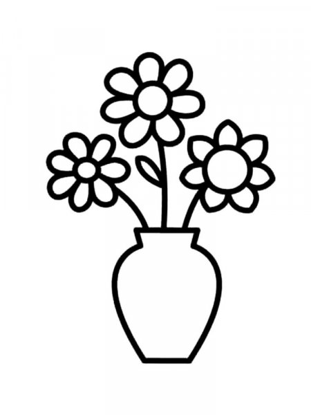 Free printable Flowers in Vase stencils and templates