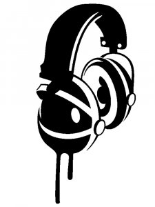 Free printable Headphones stencils and templates