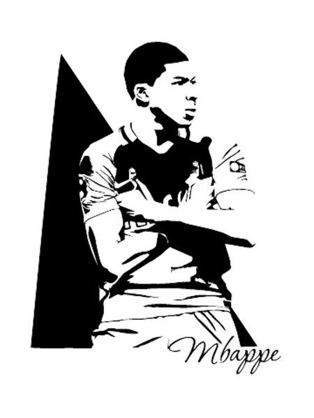 Free printable Kylian Mbappé stencils and templates