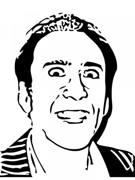 Free printable Nicolas Cage stencils and templates