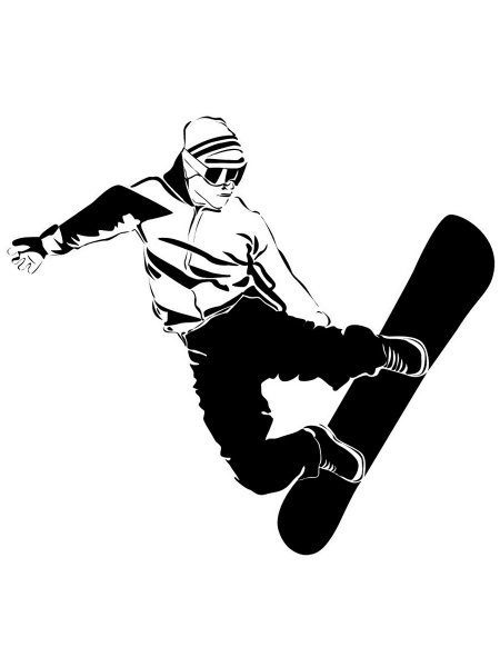 Free printable Snowboard stencils and templates