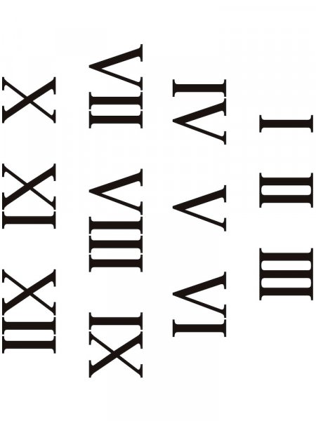 Free printable Roman Numerals stencils and templates